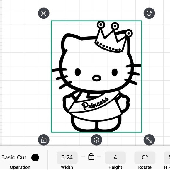 Handmade | Design | Hello Kitty Princess Black Vinyl Decal 4 | Poshmark